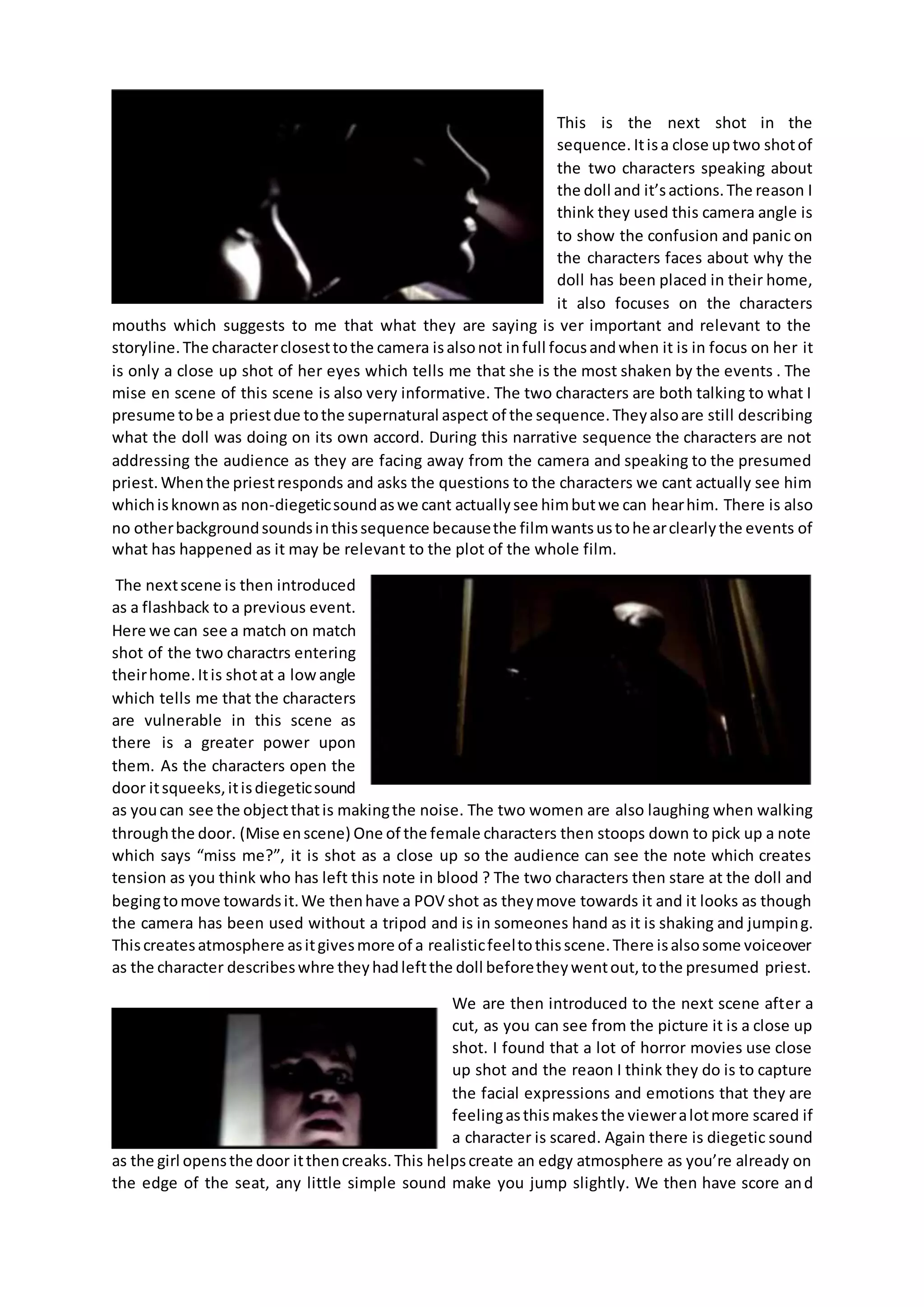 The Conjuring Detailed Intro Analysis | DOCX