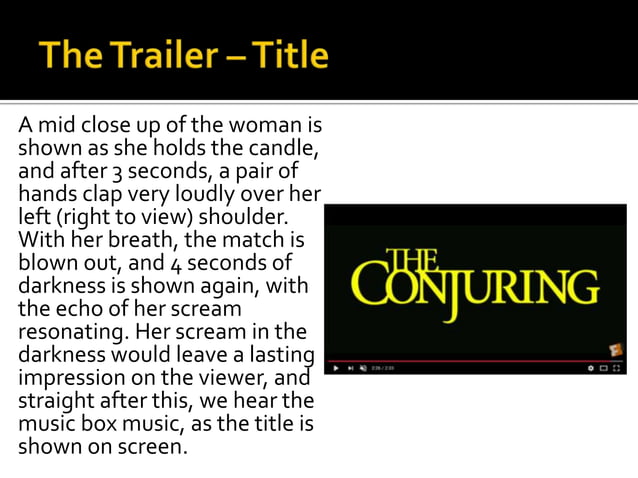 The Conjuring - Trailer Analysis | PPT