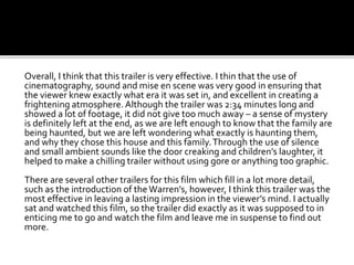 The Conjuring - Trailer Analysis | PPT