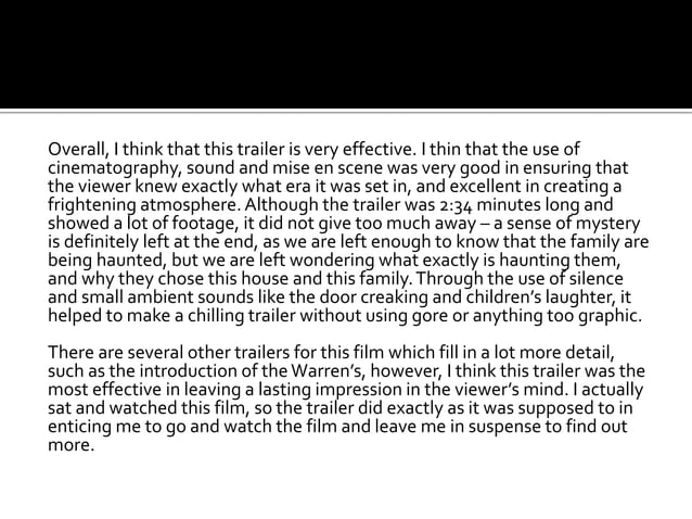 The Conjuring - Trailer Analysis | PPT