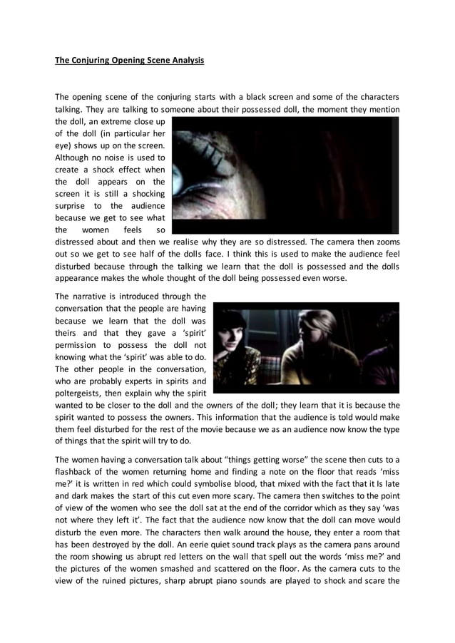 The conjuring opening scene analysis | DOCX
