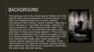 The conjuring – semiotic analysis of movie poster | PPTX