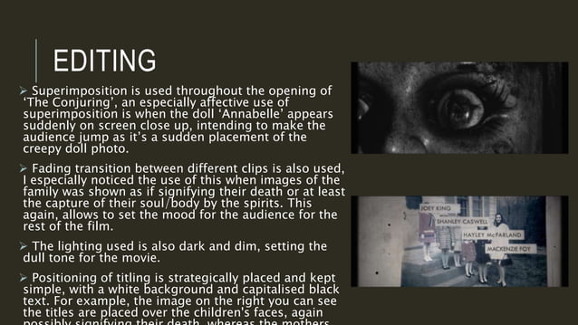 The Conjuring Textual Analysis | PPT