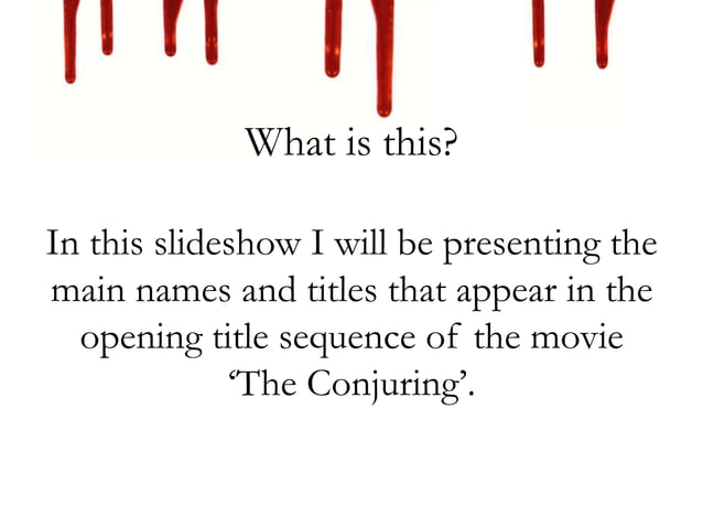 The conjuring titles | PPTX