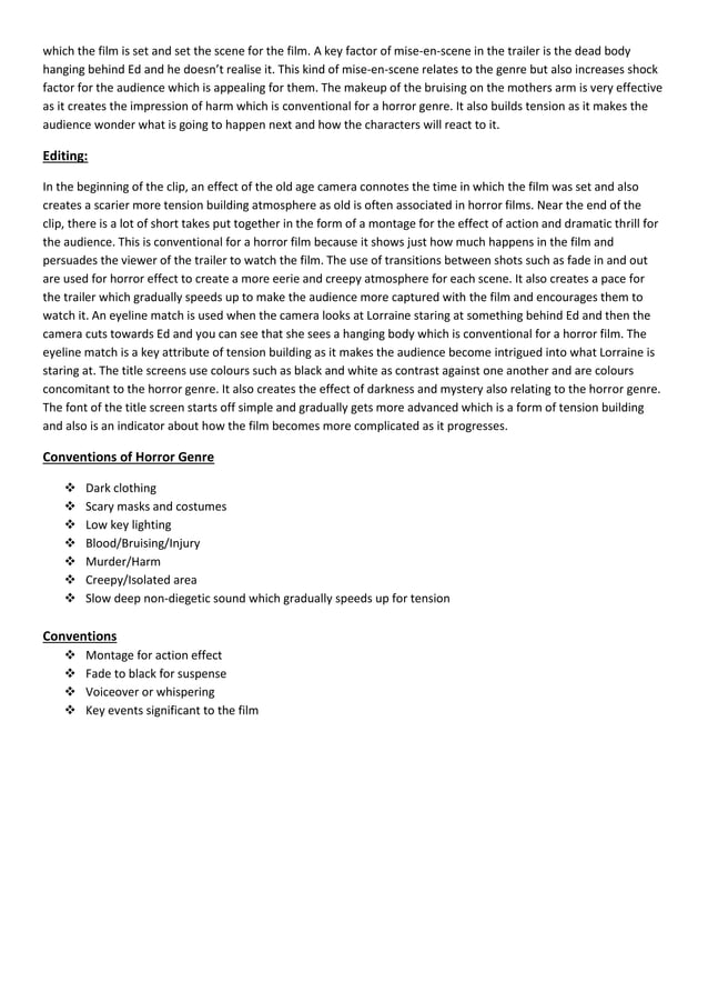 The Conjuring Trailer Analysis | DOCX