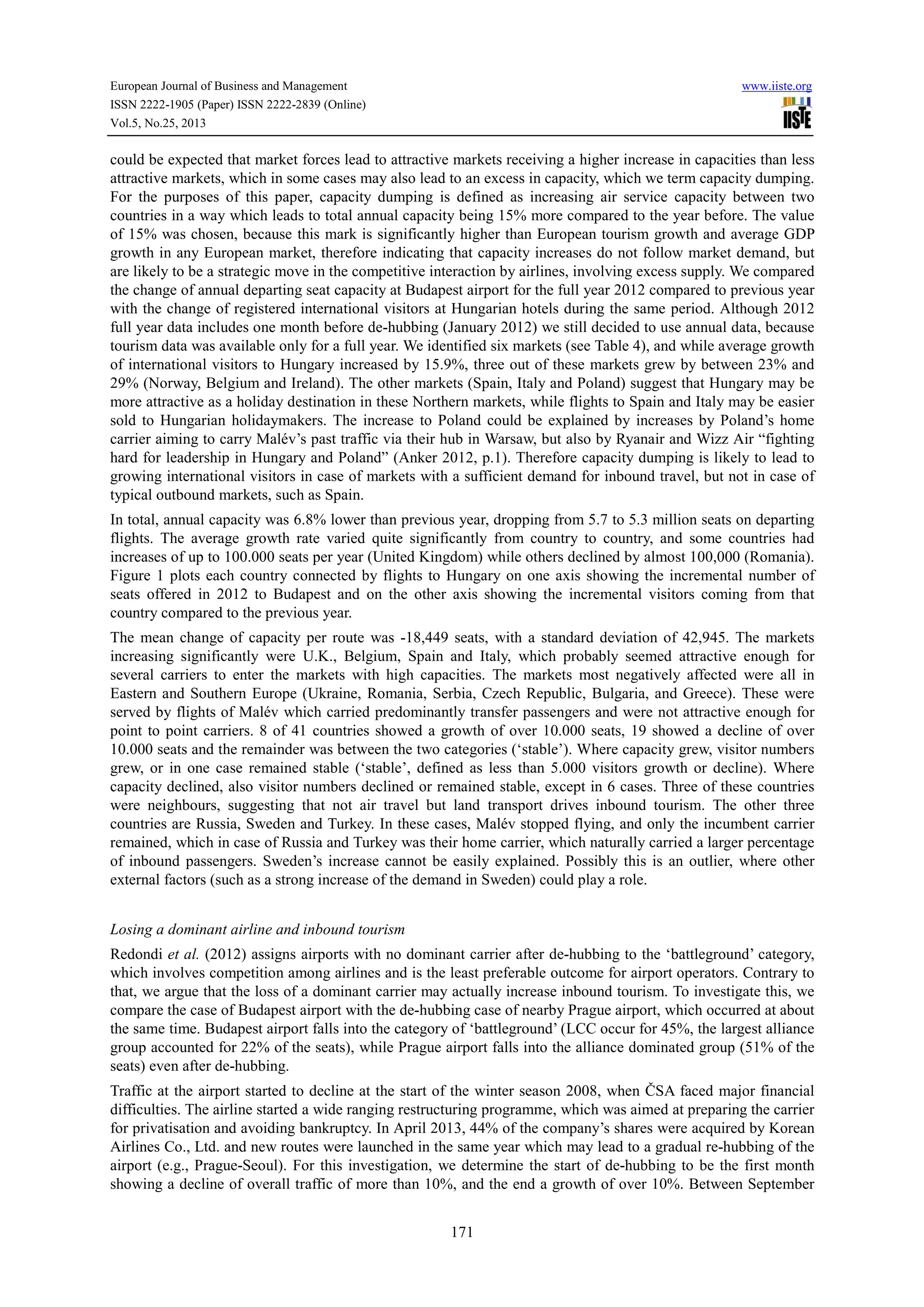 The consequences of de hubbing for airports and tourism - a case study | PDF