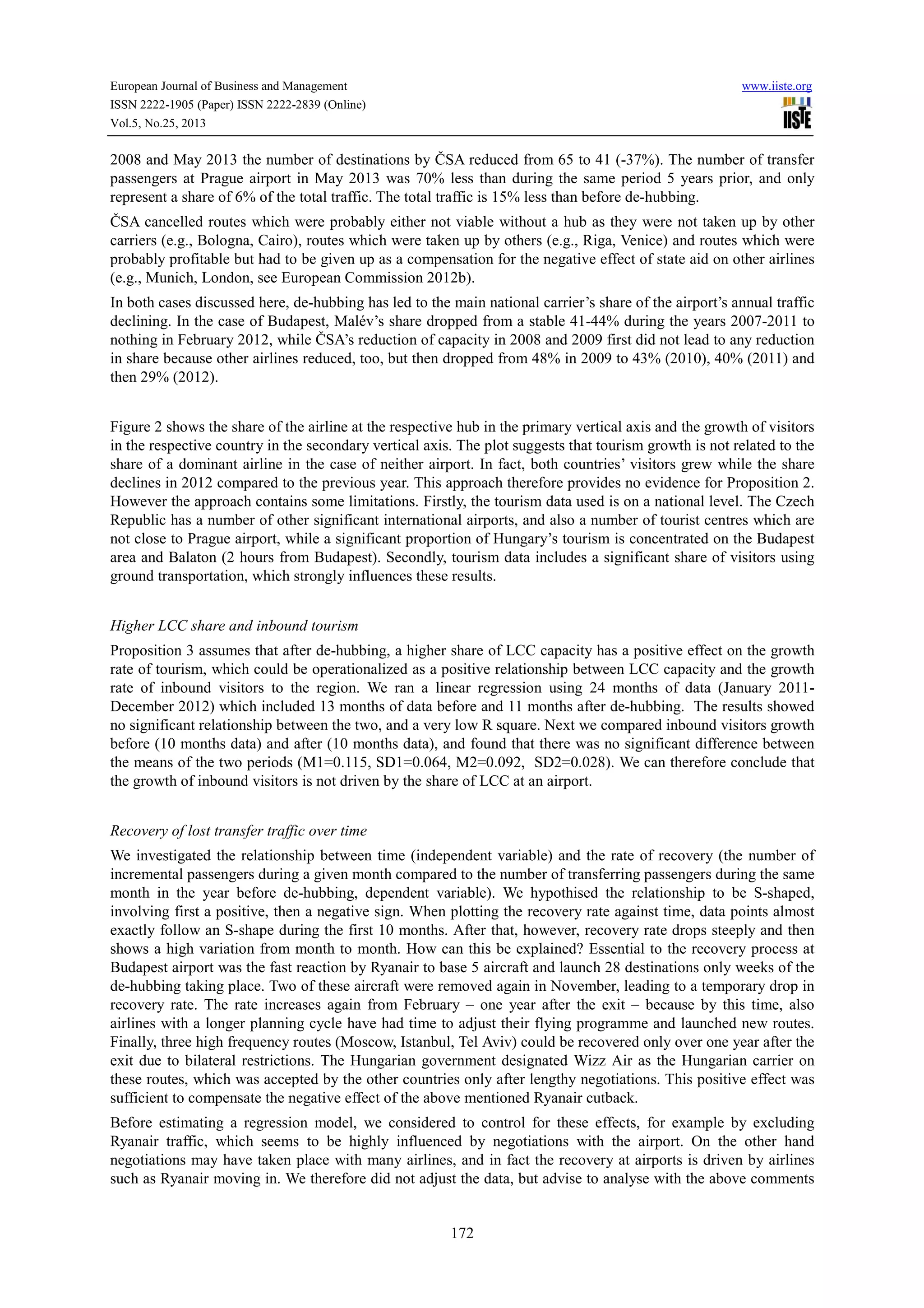 The consequences of de hubbing for airports and tourism - a case study ...