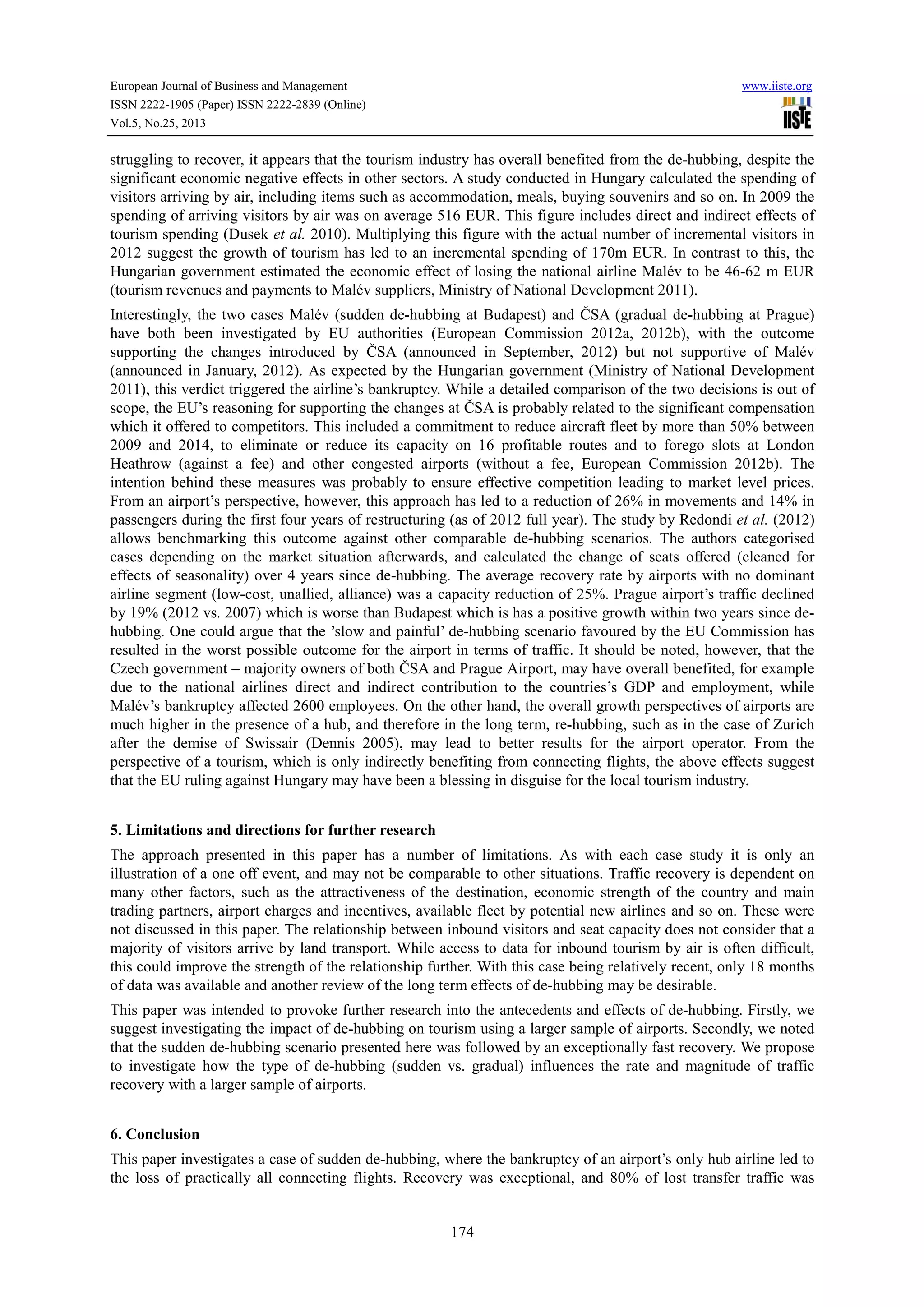 The consequences of de hubbing for airports and tourism - a case study ...