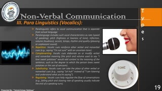 Non-Verbal Communication & Major Media of Oral Communication. | PDF