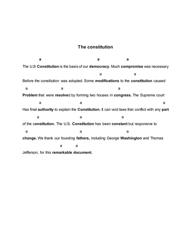 The constitution | DOCX | Civic affairs | Politics