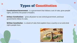 The Constitution, Government and Law making bodies . | PPT
