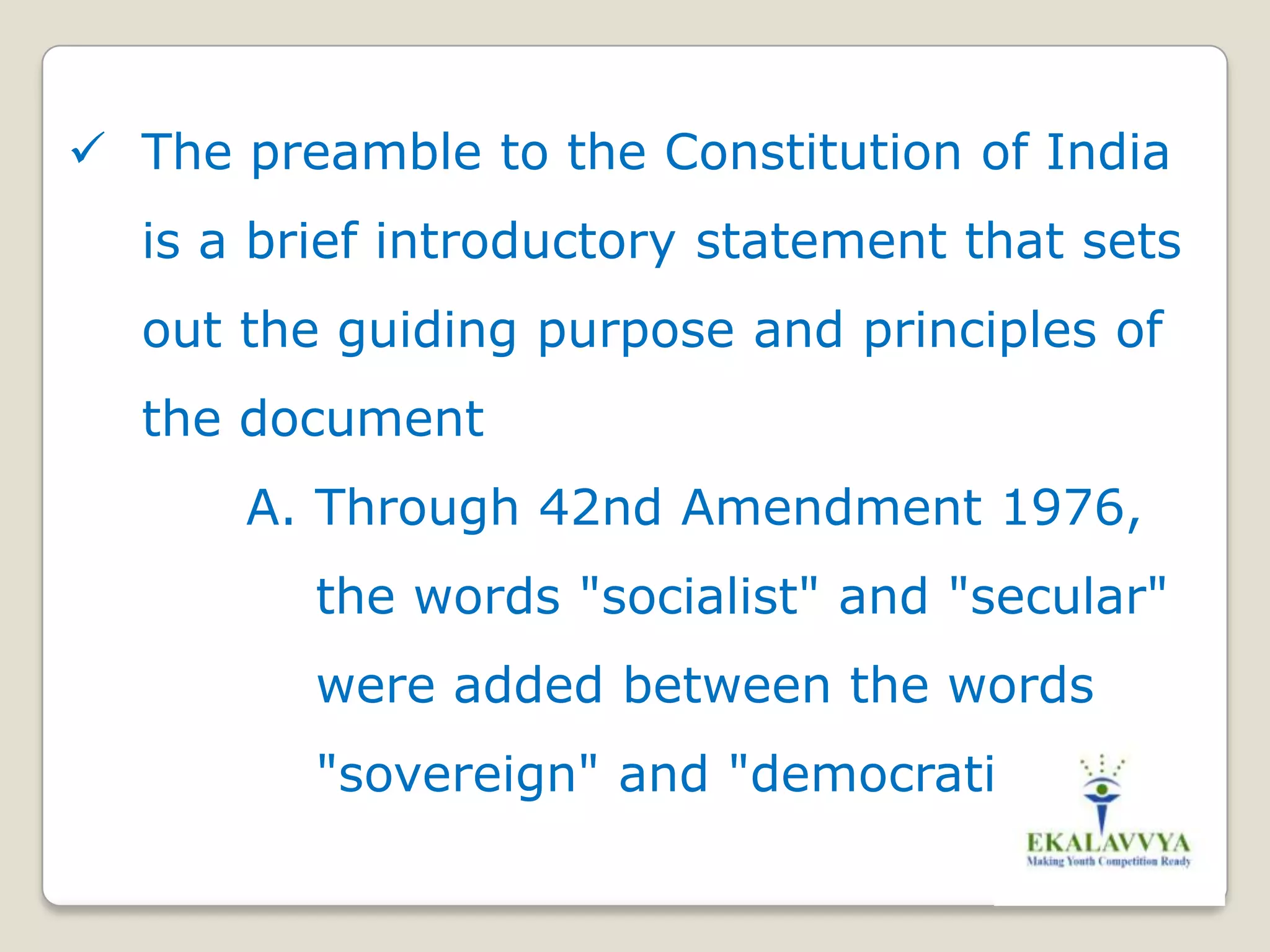 The constitution of india | PPTX
