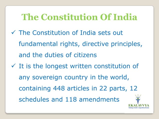 The constitution of india | PPTX