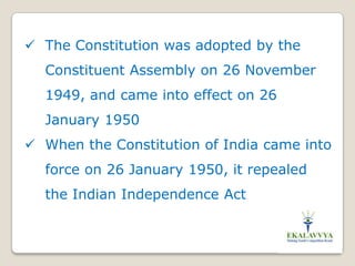 The constitution of india | PPTX