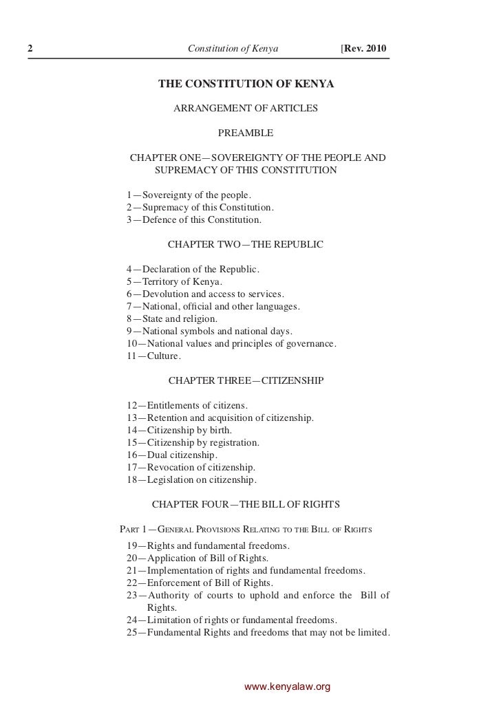 The constitution of kenya