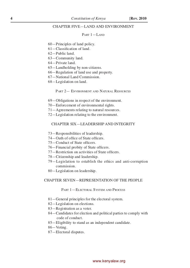 The constitution of kenya