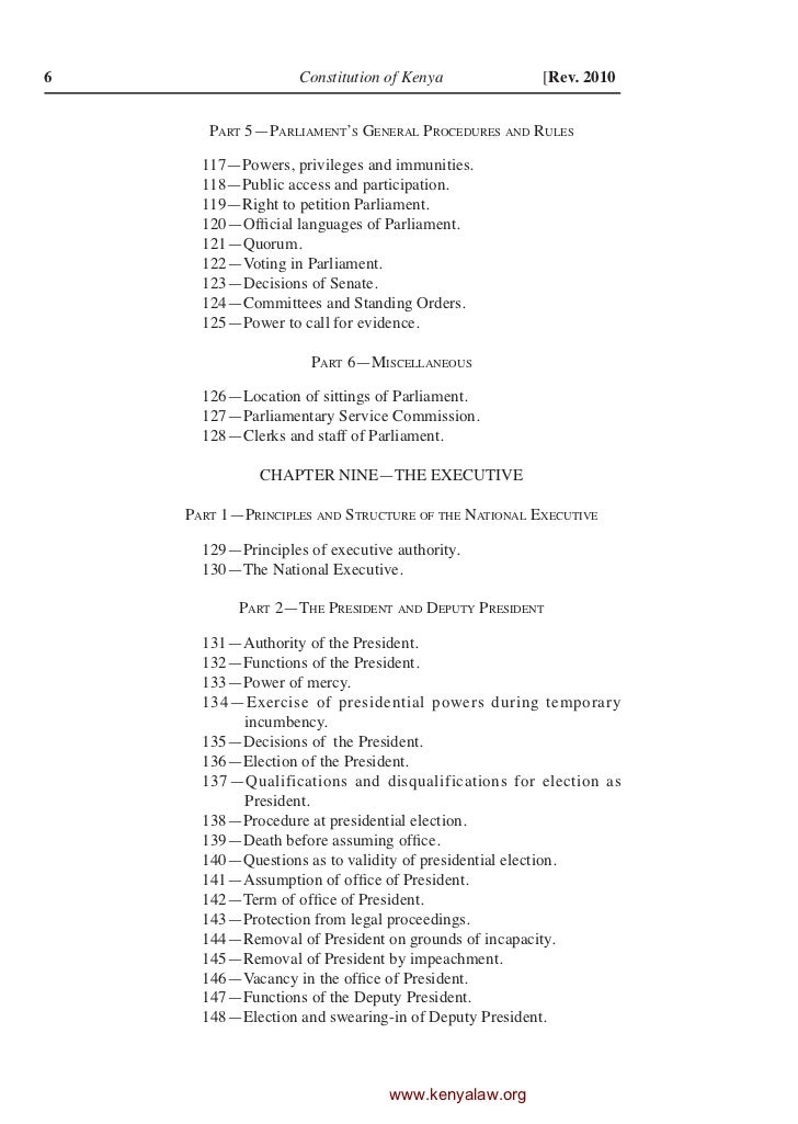 The constitution of kenya