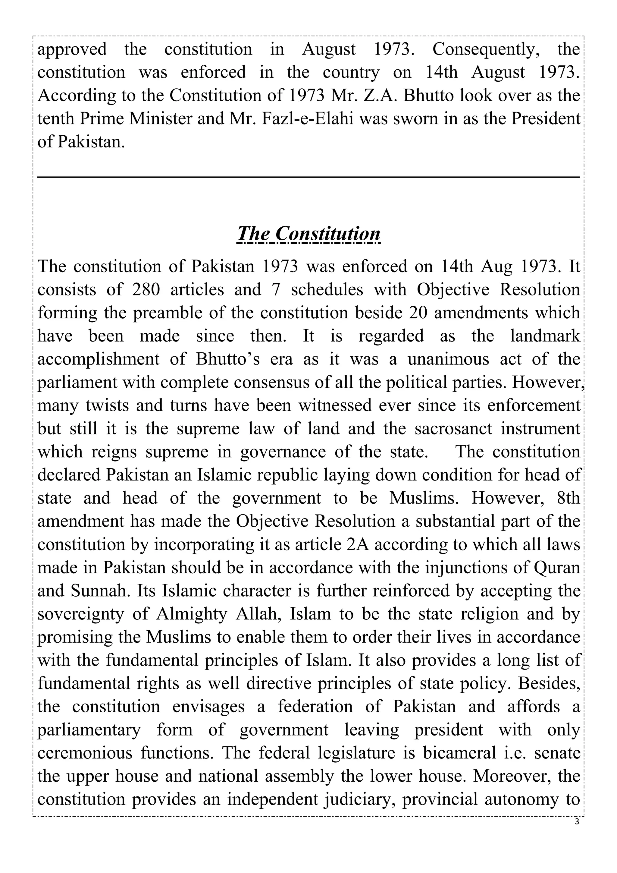 The constitution of pakistan | PDF