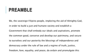 The constitution of the republic of the philippines | PPTX