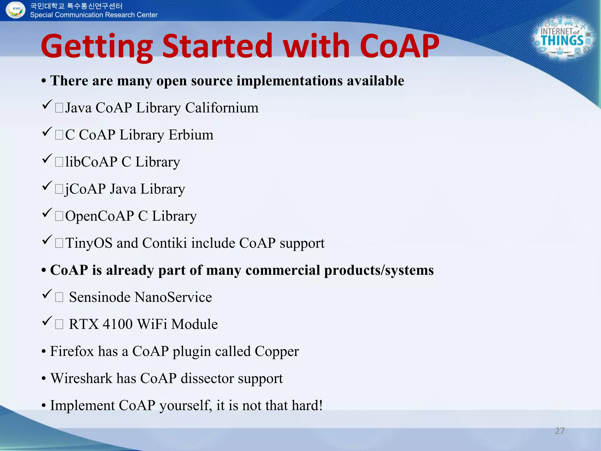 The constrained application protocol (CoAP) | PPT
