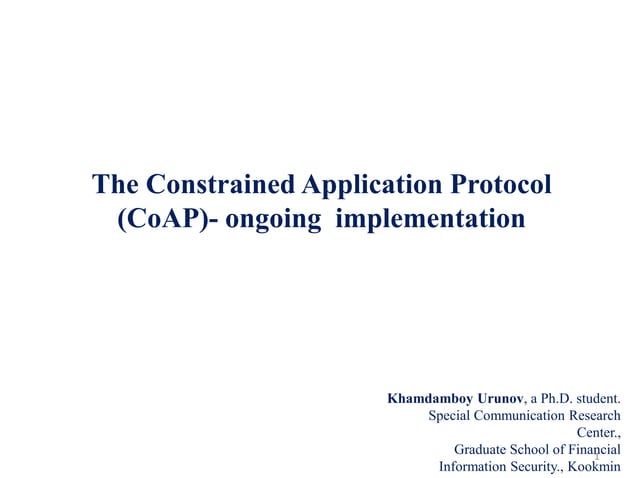 The Constrained Application Protocol Coap Implementation Part3 Ppt