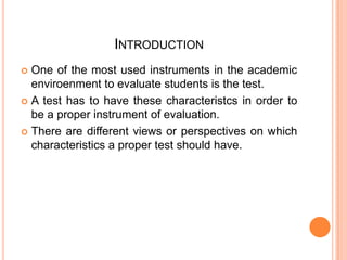 Construction of a proper test | PPT