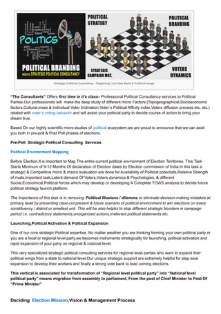 Political Consulting services To Manage Elections | PDF