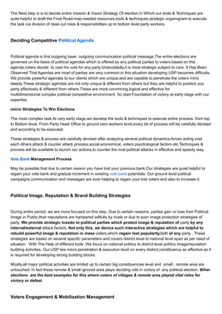 Political Consulting services To Manage Elections | PDF