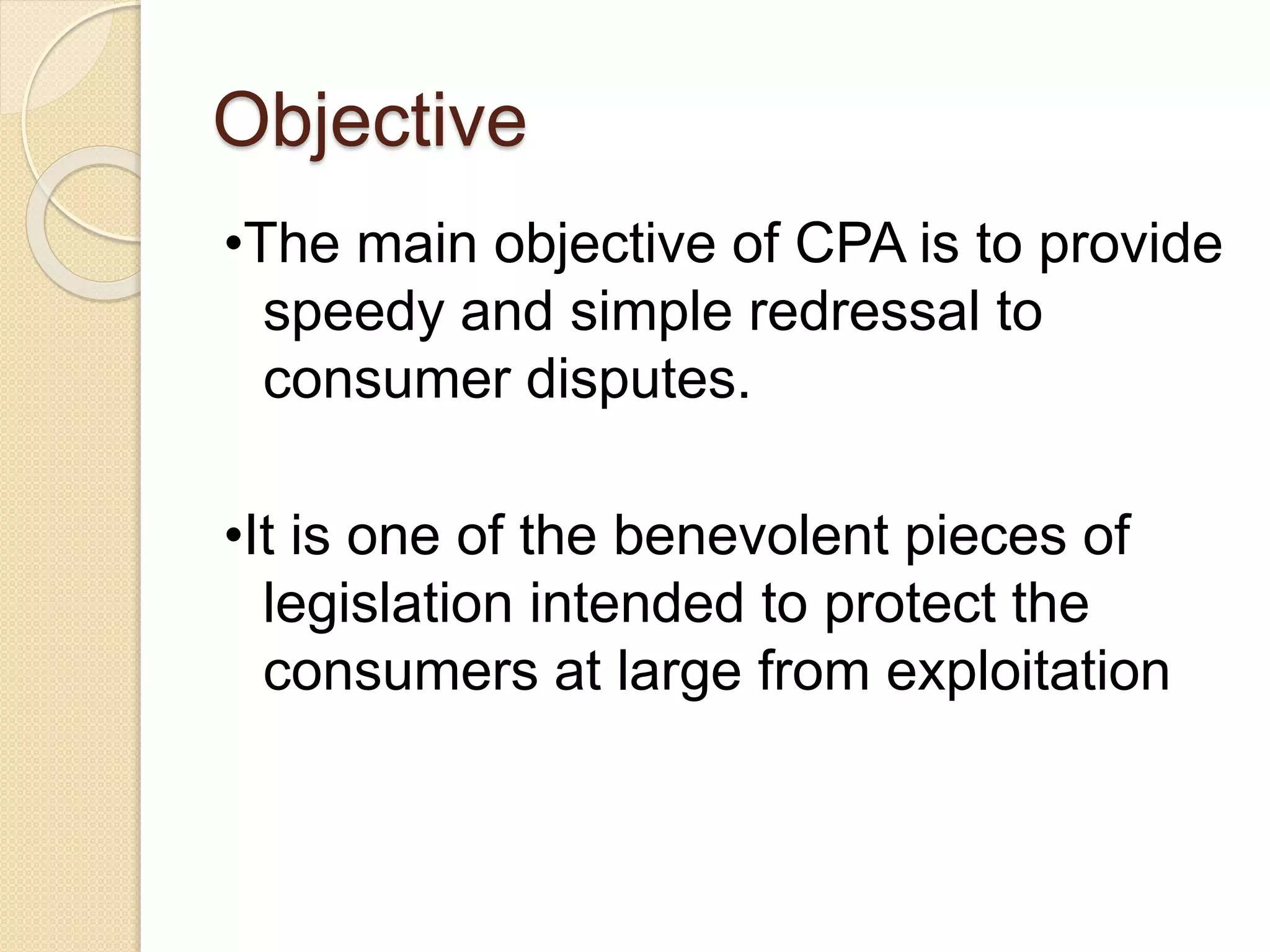 CPA - The consumer protection act-1986 | PPTX