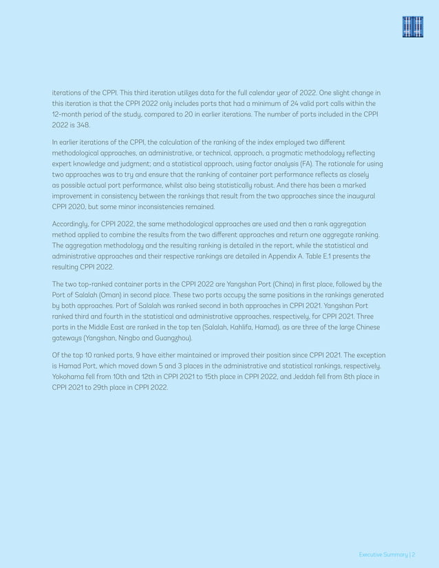 The Container Port Performance Index 2022 A Comparable Assessment of Performance Based on Vessel ...