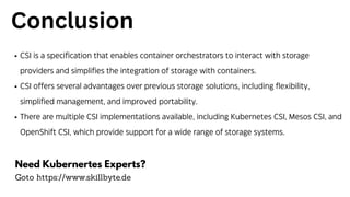 The Container Storage Interface (CSI) | PDF