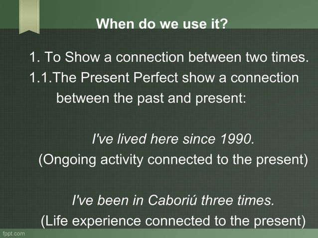 The continuous and perfect aspects | PPT | Education