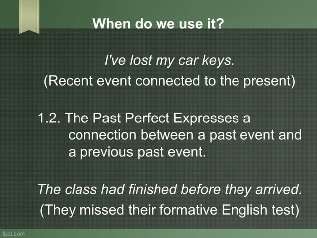 The continuous and perfect aspects | PPT | Education