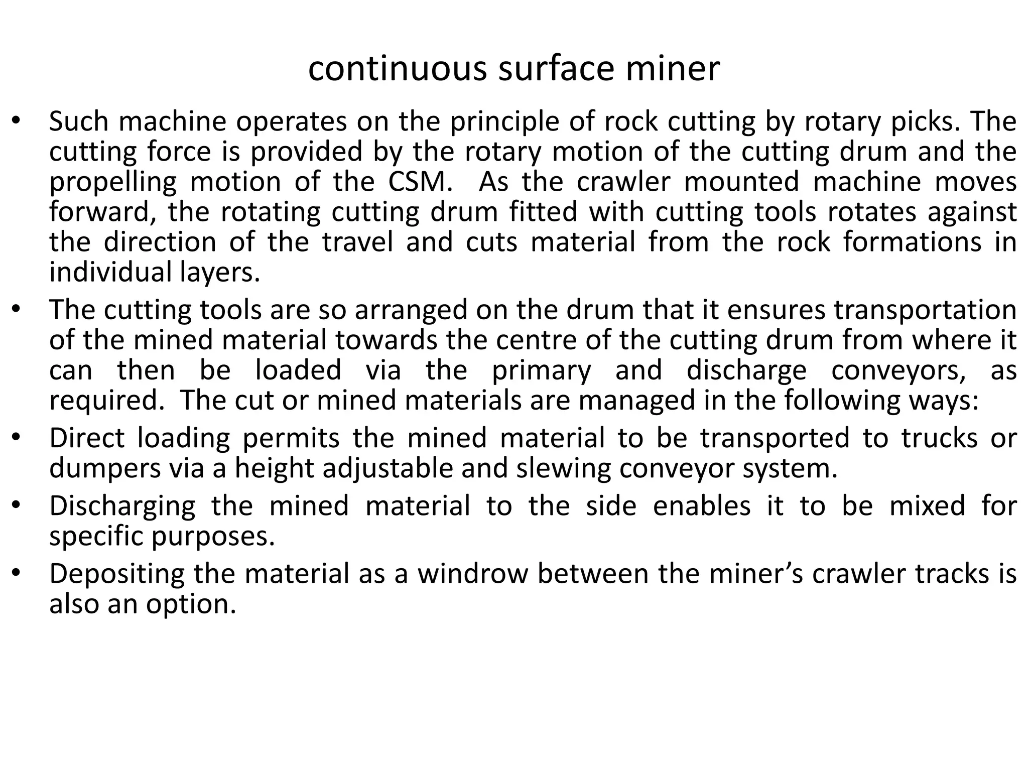 The continuous surface miner | PPTX