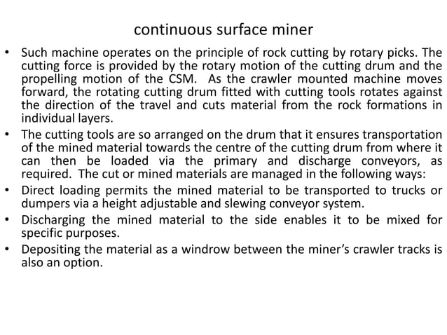 The continuous surface miner | PPTX