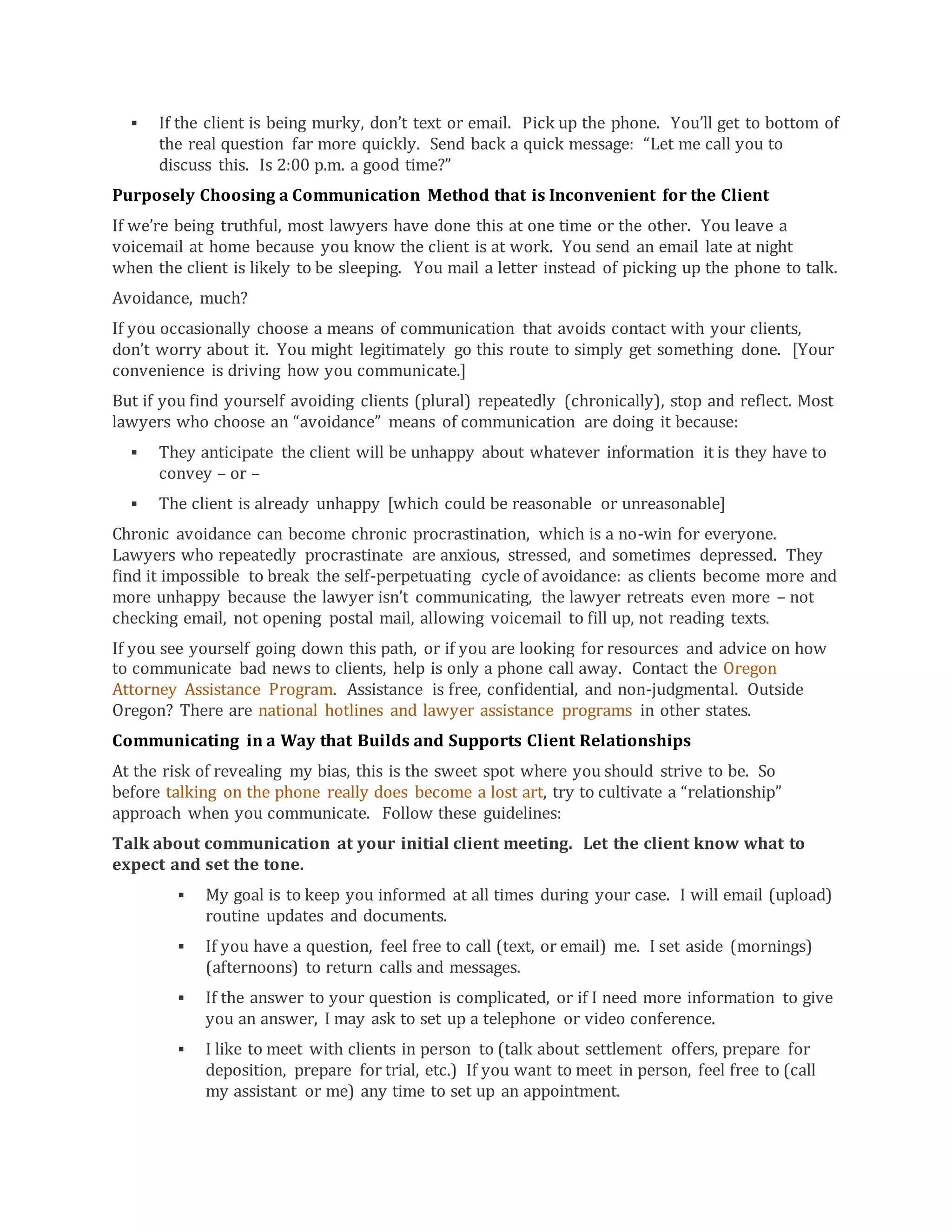 The continuum of client communication | DOCX