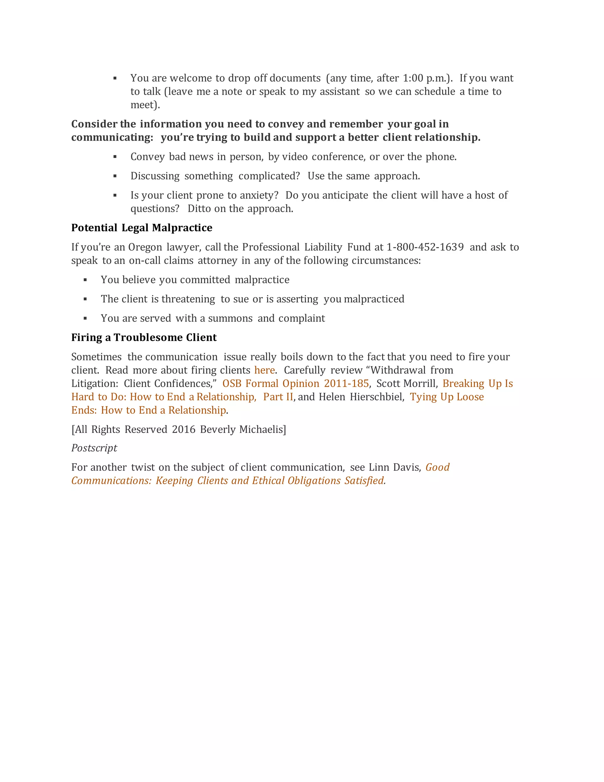 The continuum of client communication | DOCX