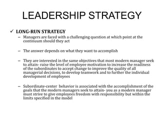 The Continuum of Leadership Behaviour Theory | PPTX