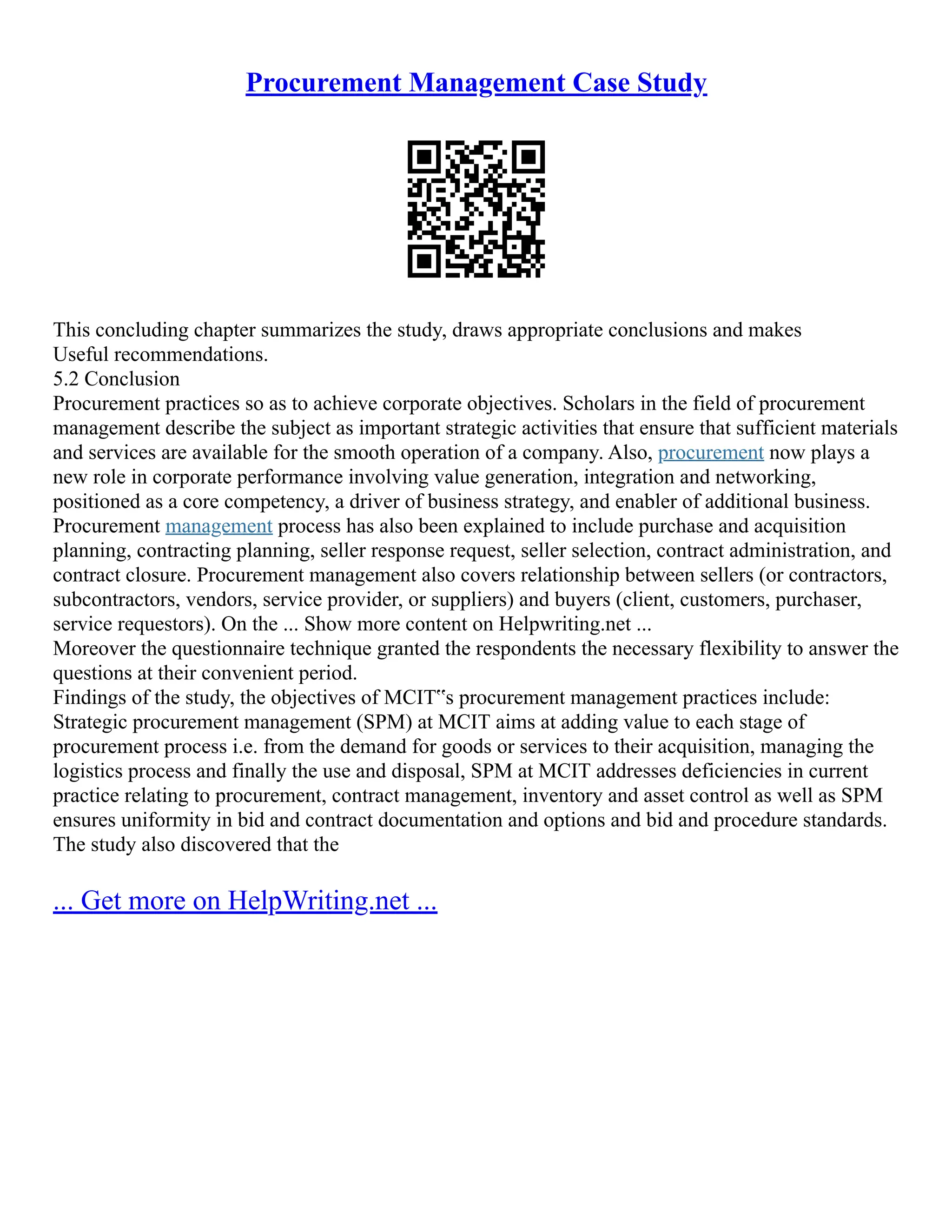 The Contract And Procurement Management Process | PDF