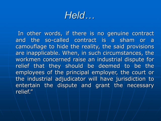 The Introduction of Contract Labour Acts | PPT