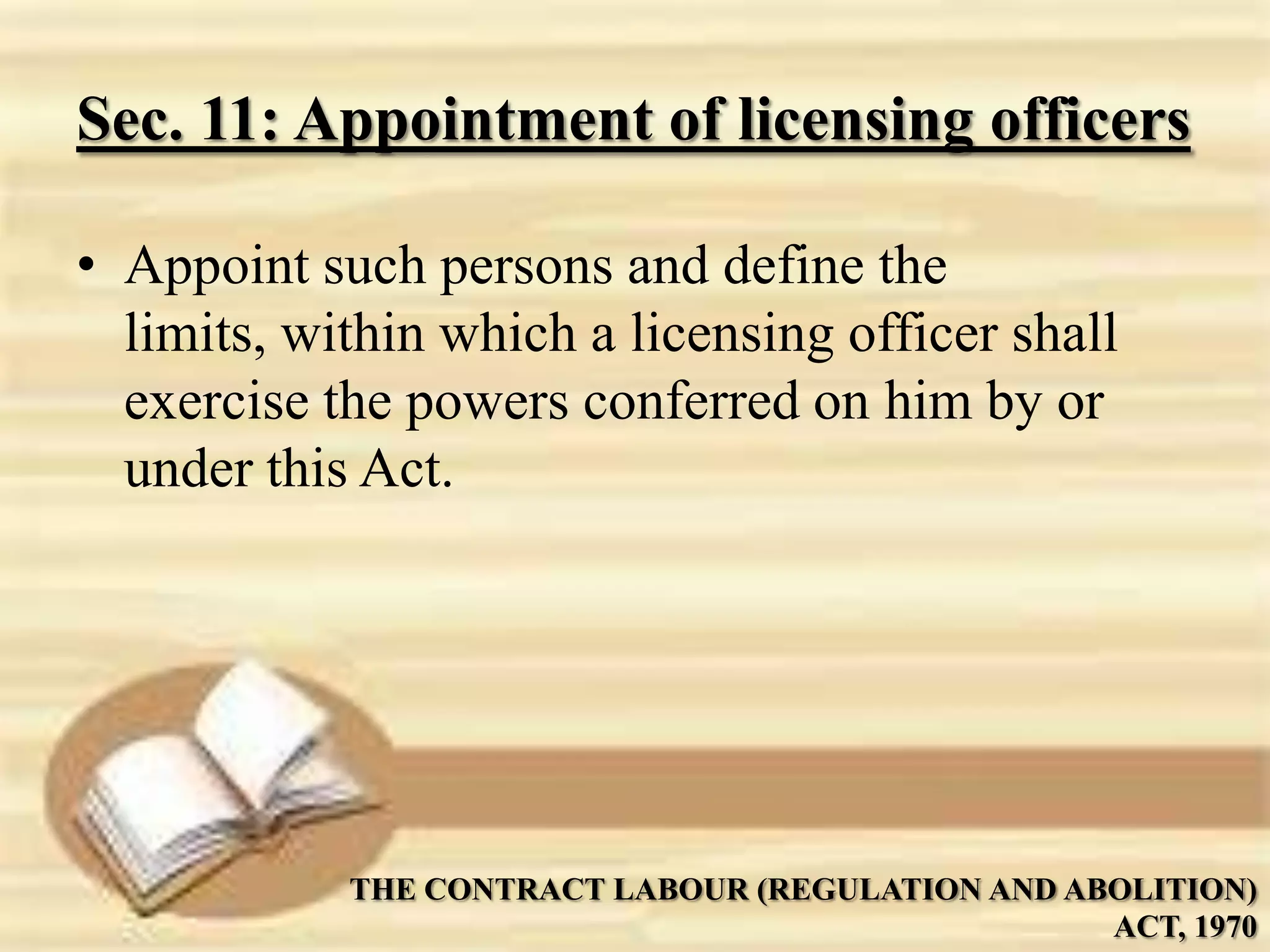 The contract labour (regulation and abolition), 1970 | PPTX