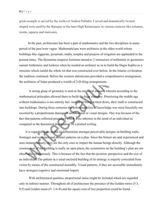 The contribution of mathematics in art and architecture | PDF