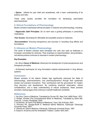 The Contribution of Muslim Scholars to Pharmacology, Pharmacokinetics ...