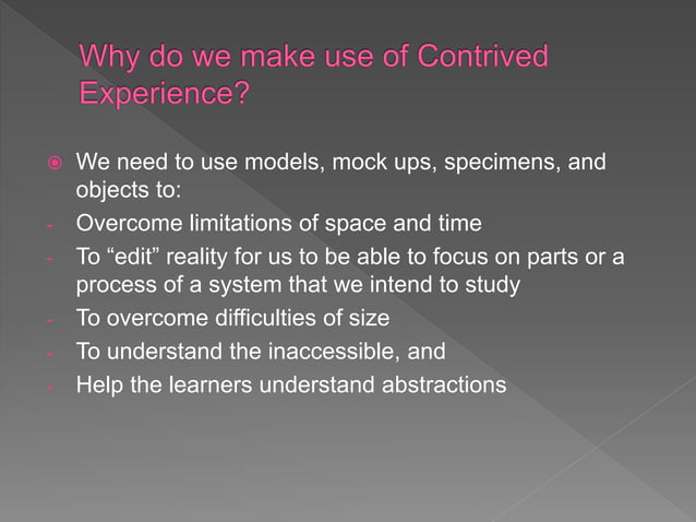 The contrived experience | PPT