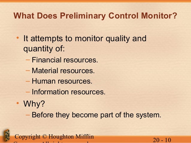 The controlling process