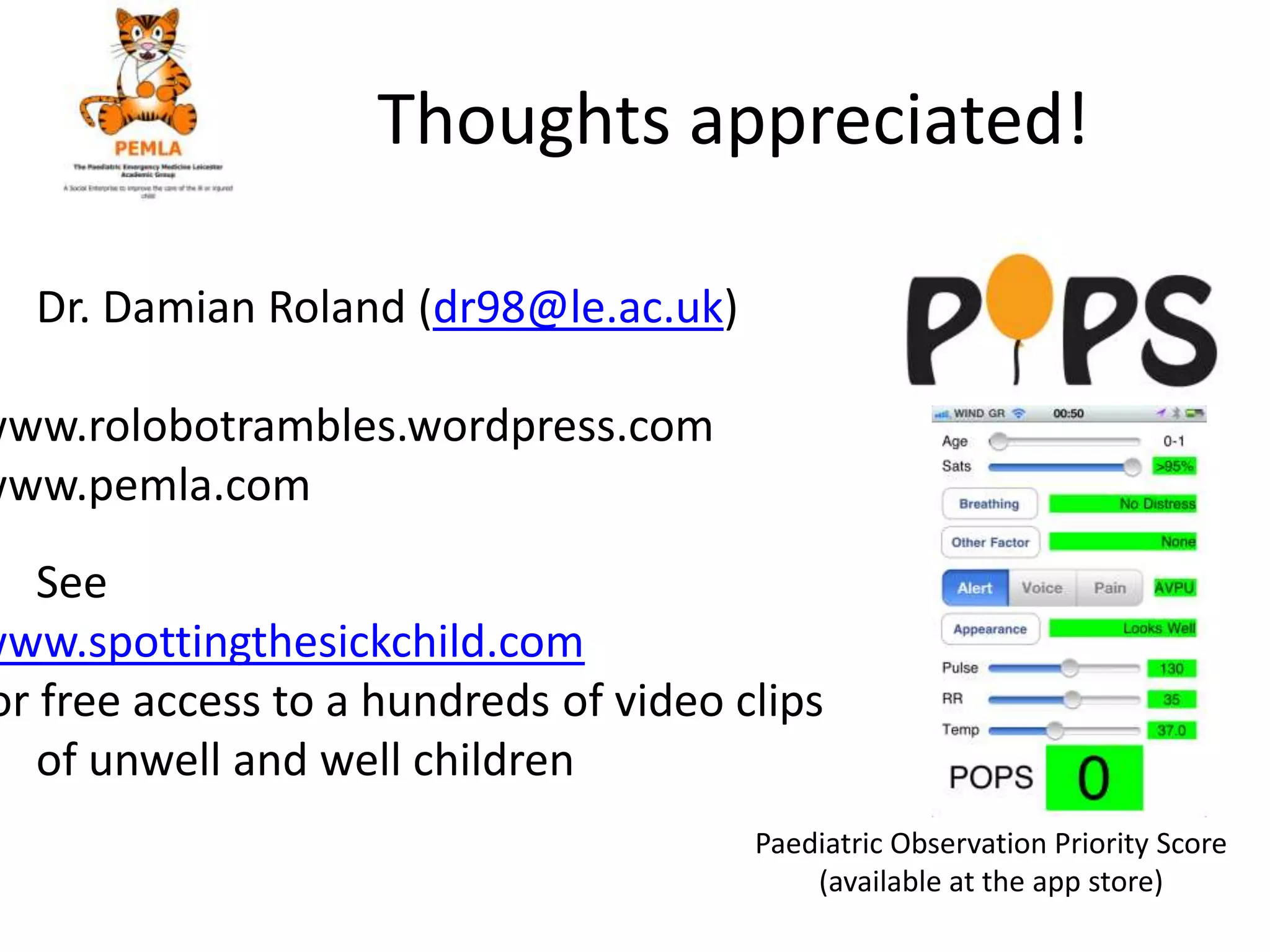 The conundrum of spotting the sick child | PPTX