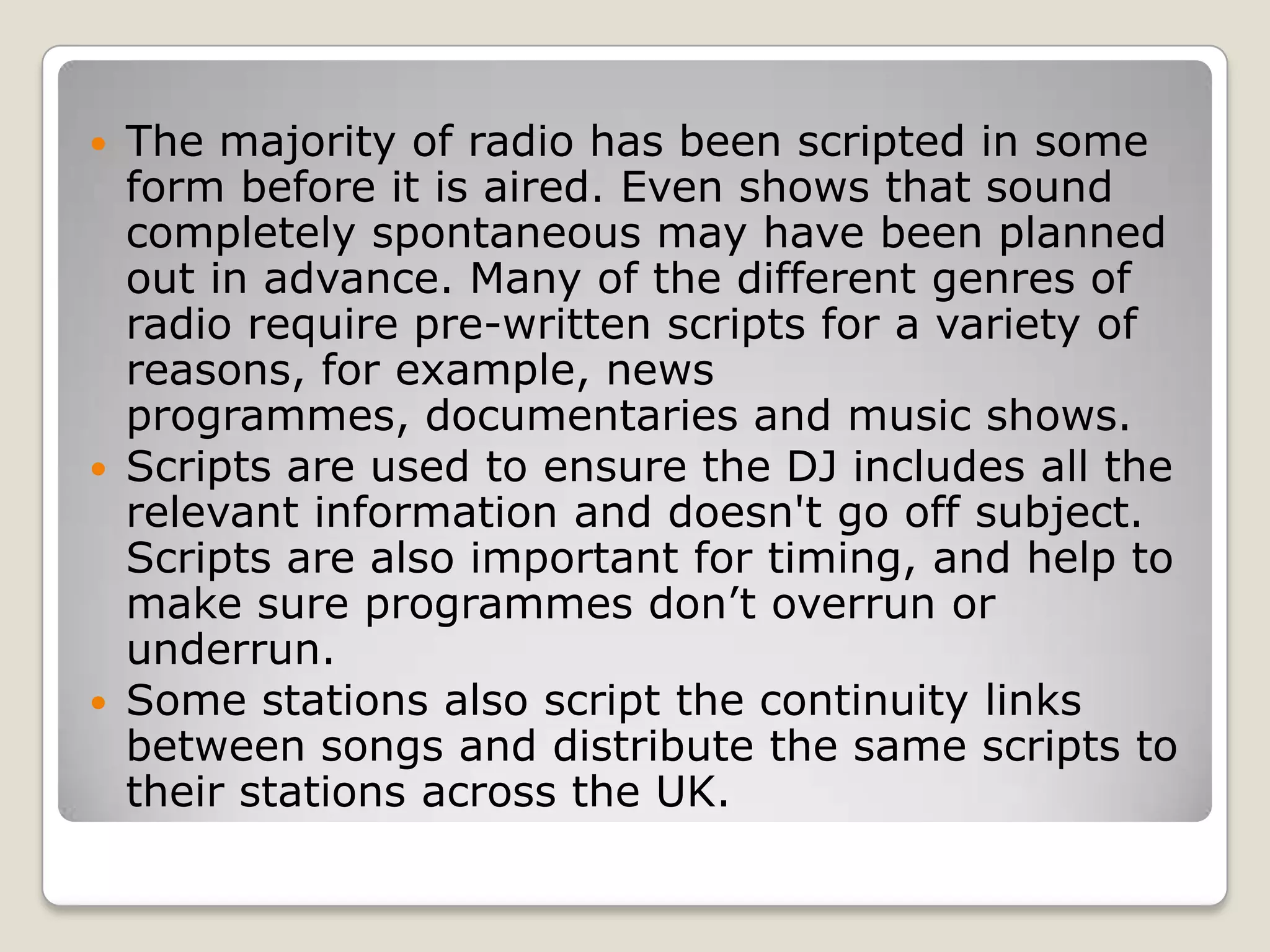 The Conventions of Speech Writing for Radio | PPTX