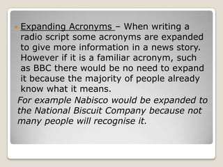 The Conventions of Speech Writing for Radio | PPTX