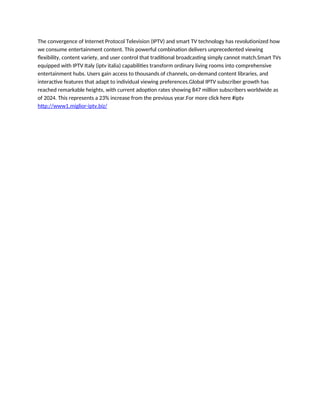 The convergence of Internet Protocol Television (IPTV) and smart.docx