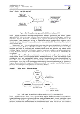 The convergence of mastery learning approach and self regulated learning strategy in teaching ...